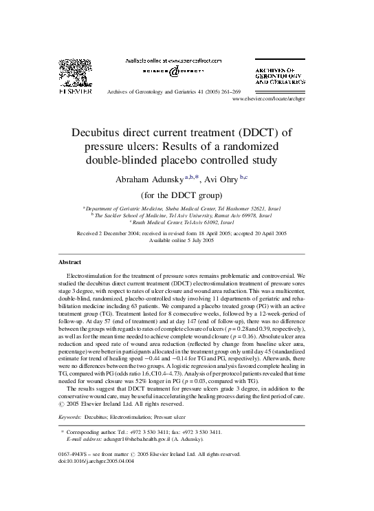 (PDF) Decubitus direct current treatment (DDCT) of pressure ulcers ...