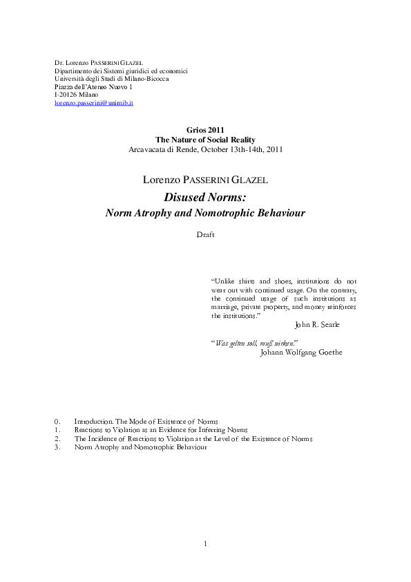 (PDF) Disused Norms: Norm Atrophy and Nomotrophic Behaviour