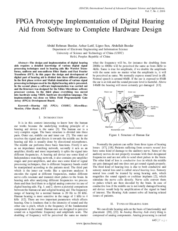 (PDF) FPGA Prototype Implementation of Digital Hearing Aid from ... (PDF) FPGA Prototype Implementation of Digital Hearing Aid from ...