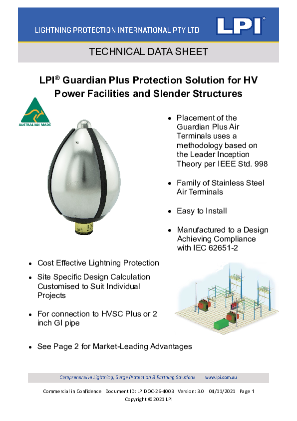 (PDF) TECHNICAL DATA SHEET LPI ® Guardian Plus Protection Solution for ...