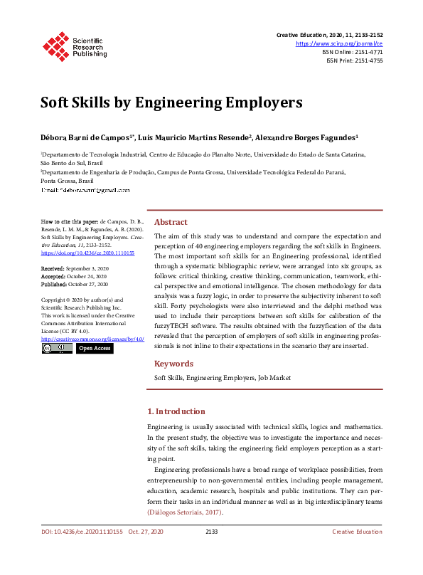 (PDF) Soft Skills by Engineering Employers