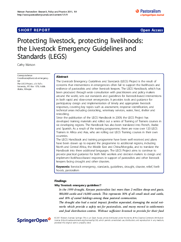 (PDF) Protecting livestock, protecting livelihoods: the Livestock ...