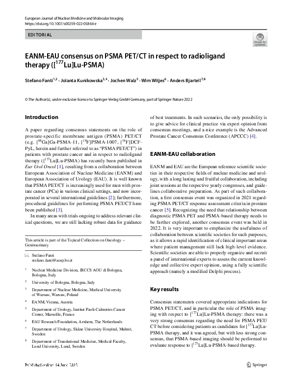 (PDF) EANM-EAU consensus on PSMA PET/CT in respect to radioligand ...