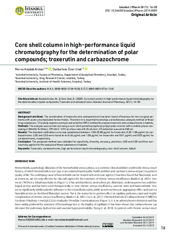 (PDF) Core shell column in high-performance liquid chromatography for ...