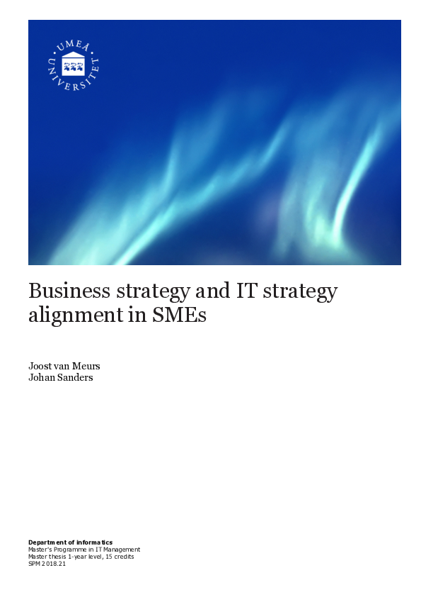 (PDF) Business strategy and IT strategy alignment in SMEs
