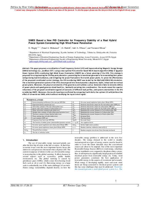(PDF) SMES based a new PID controller for frequency stability of a real hybrid power system ...