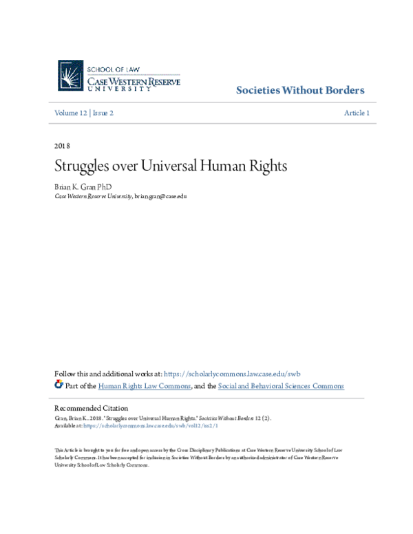 (PDF) Struggles over Universal Human Rights