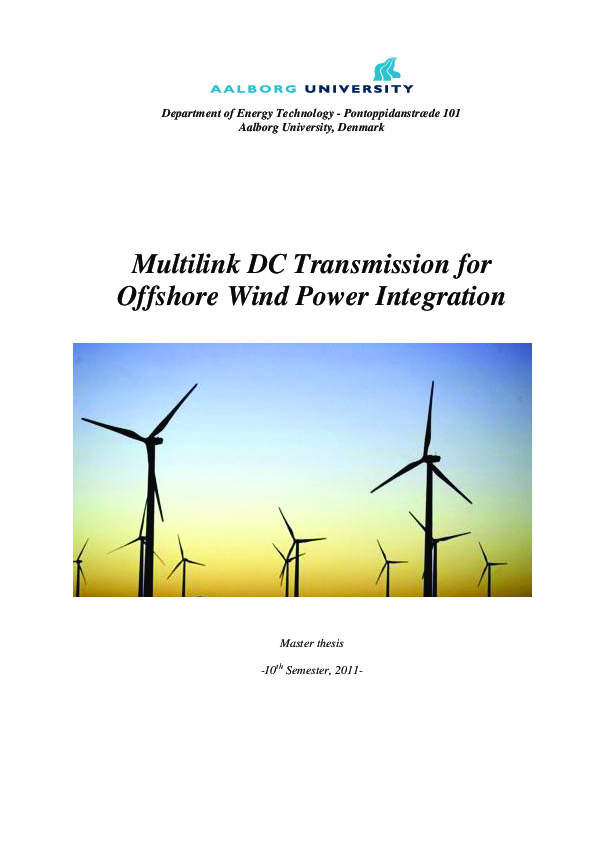 (PDF) Multilink DC transmission for offshore Wind Power integration