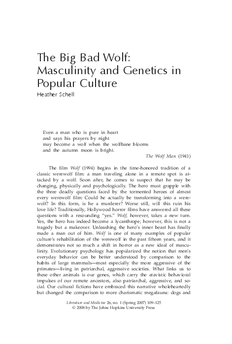 (PDF) The Big Bad Wolf: Masculinity and Genetics in Popular Culture