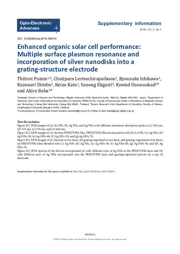 (PDF) Enhanced organic solar cell performance: Multiple surface plasmon ...