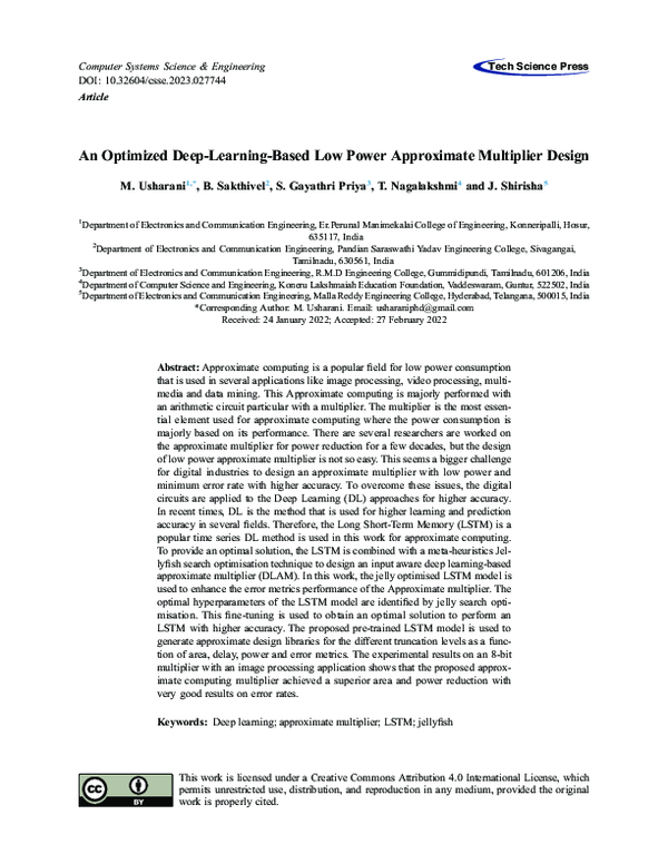 (PDF) An Optimized Deep-Learning-Based Low Power Approximate Multiplier ... (PDF) An Optimized Deep-Learning-Based Low Power Approximate Multiplier ...