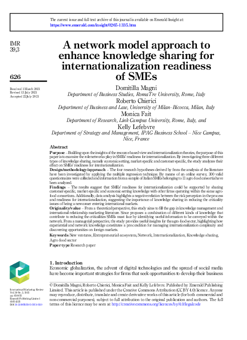 (PDF) A network model approach to enhance knowledge sharing for ...
