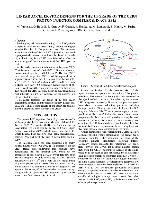 (PDF) Linear accelerator designs for the upgrade of the CERN proton ...