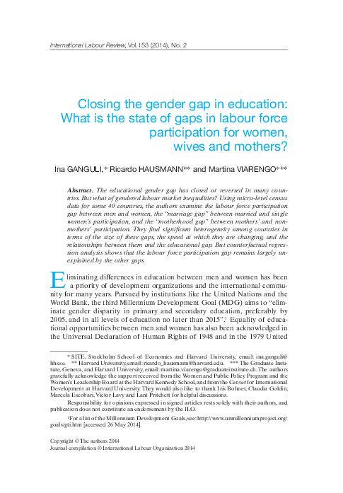 (PDF) Closing the Gender Gap in Education: What is the State of Gaps in ...