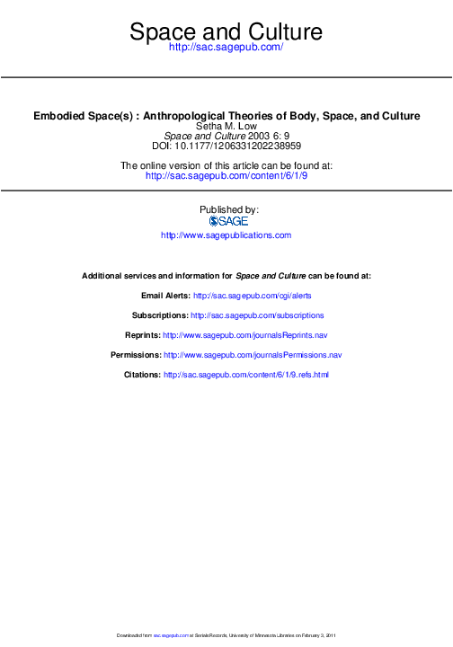 (PDF) Embodied Space(s)