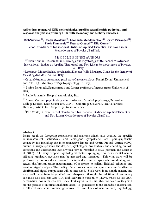 (PDF) Addendum to General GSR Methodological Profile: Sexual Health ...