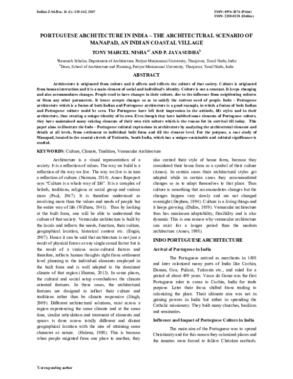 (PDF) Portuguese Architecture in India-The Architectural Scenario of ...