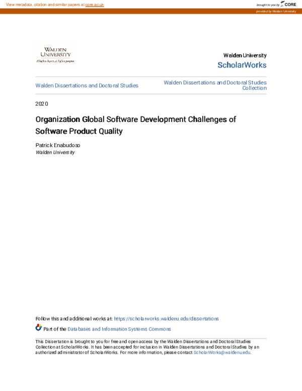 (PDF) Organization Global Software Development Challenges of Software ...
