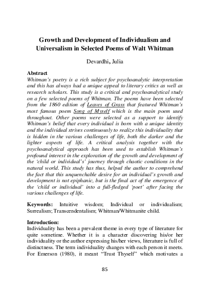 (PDF) Growth and Development of Individualism and Universalism in ...