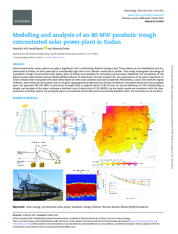 (PDF) Modelling and analysis of an 80-MW parabolic trough concentrated ...