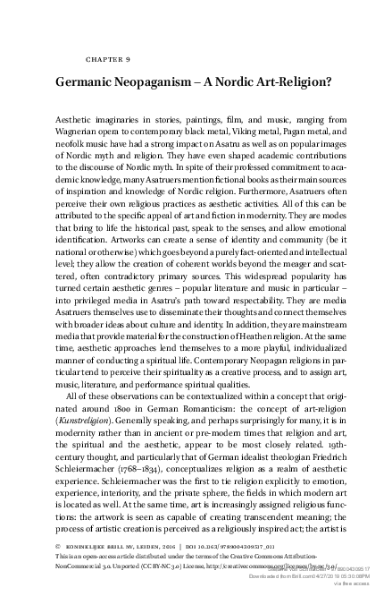 (PDF) Germanic Neo-Paganism – A Nordic Art-Religion? | Stefanie V ...