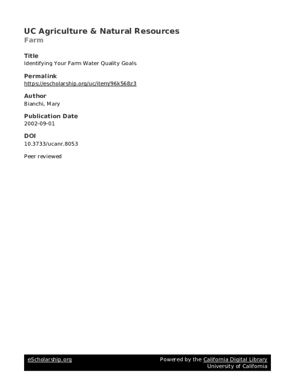(PDF) Farm Water Quality Goals for Growers