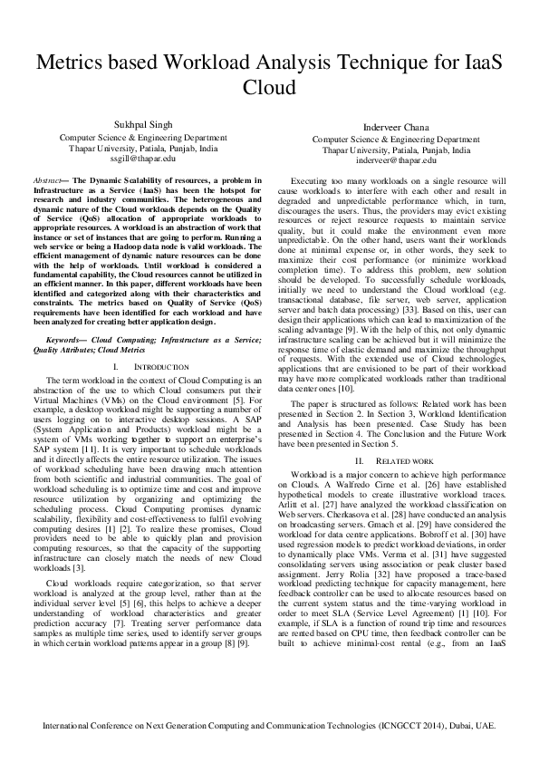 (PDF) Metrics based Workload Analysis Technique for IaaS Cloud