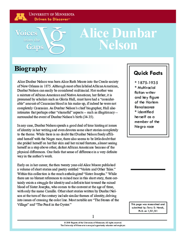 (PDF) Alice Dunbar Nelson | Adam Masłowski - Academia.edu