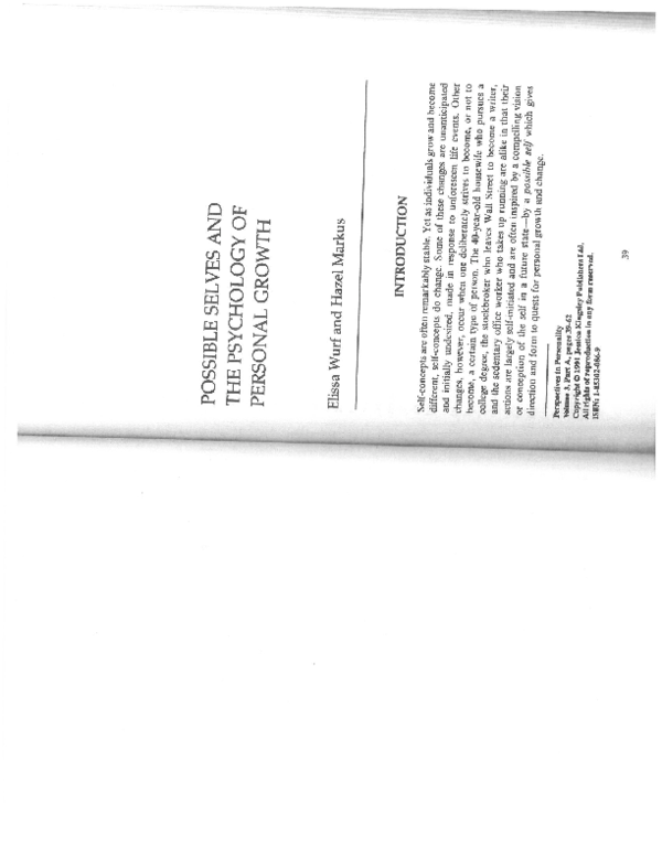 (PDF) Possible Selves and Personal GrowthPDF