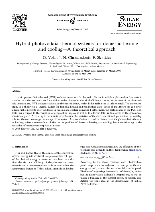 (PDF) Hybrid photovoltaic–thermal systems for domestic heating and ...