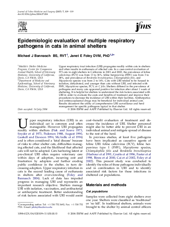 (PDF) Epidemiologic evaluation of multiple respiratory pathogens in ...