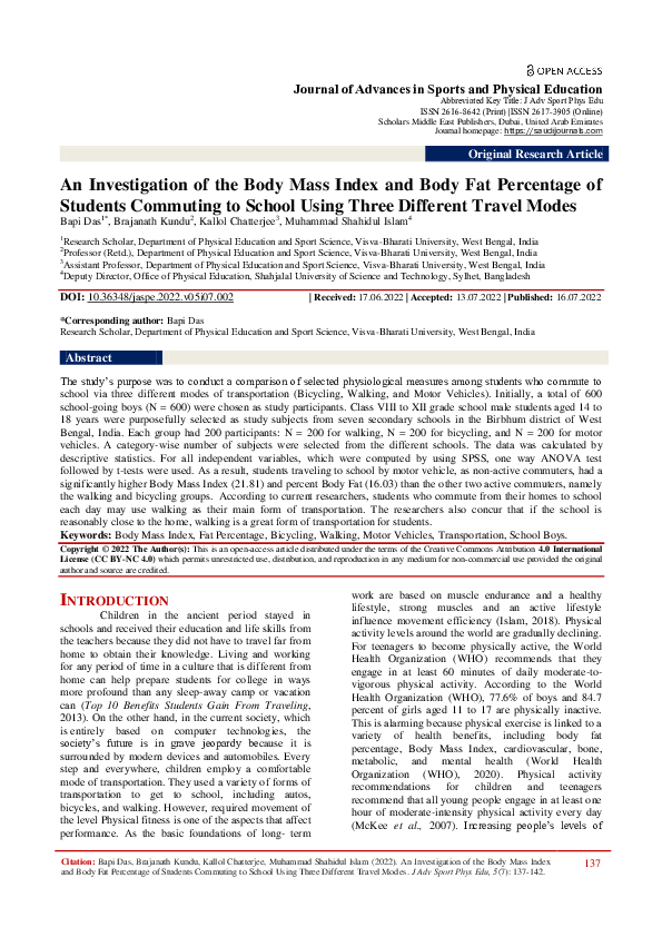 (PDF) An Investigation of the Body Mass Index and Body Fat Percentage ...