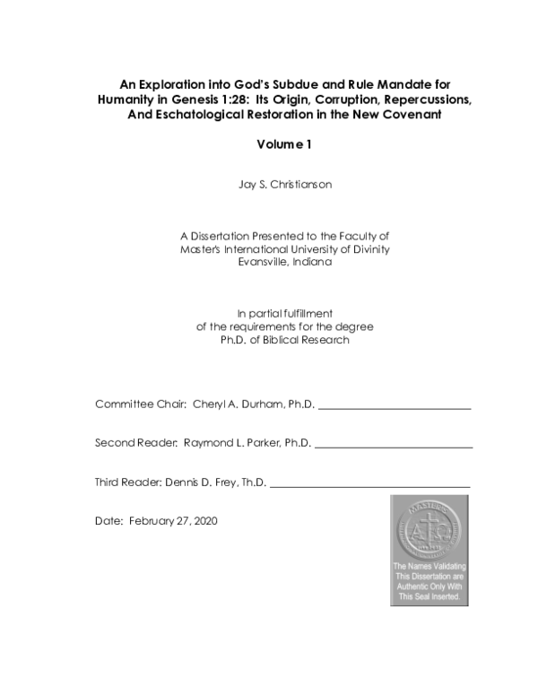 (PDF) Jay Christianson - 04162020 Dissertation - vol 1 - for Academia ...