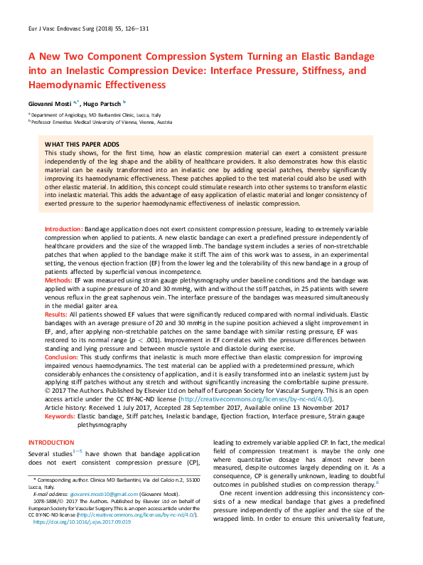 (PDF) A New Two Component Compression System Turning an Elastic Bandage ...