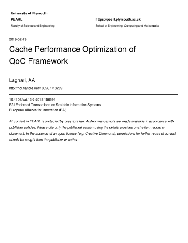 (PDF) Cache Performance Optimization of QoC Framework