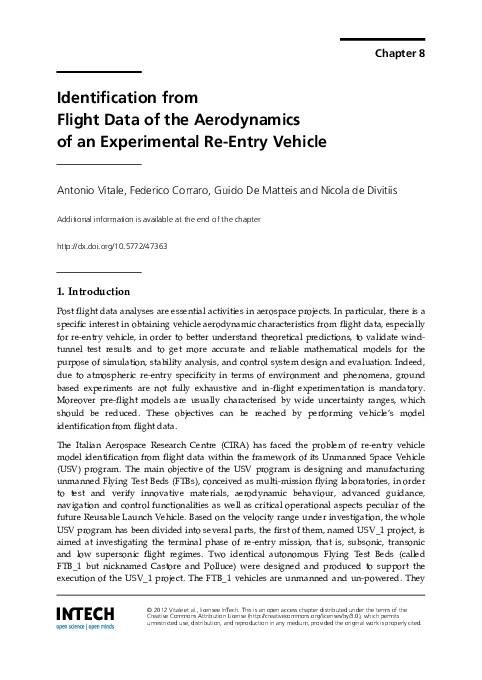 (PDF) Identification from Flight Data of the Aerodynamics of an ...
