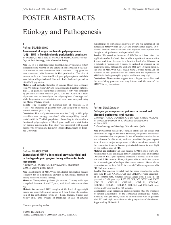 (PDF) Poster abstracts