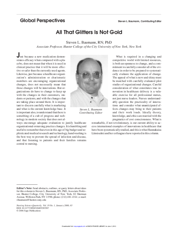 (PDF) All that glitters is not gold