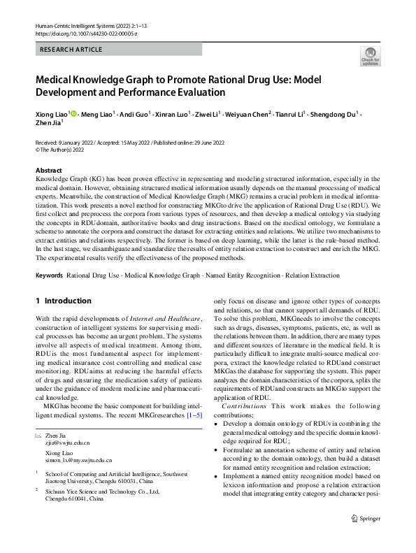 (PDF) Medical Knowledge Graph to Promote Rational Drug Use: Model ...