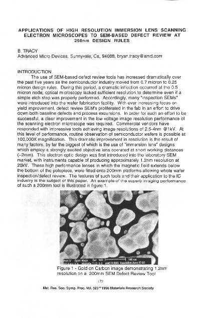 (PDF) Applications of High Resolution Immersion Lens Scanning Electron ...