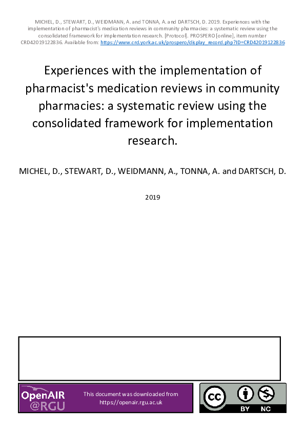 (PDF) Experiences with the implementation of pharmacist's medication ...