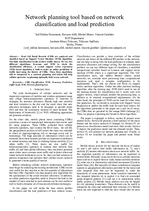 (PDF) Network planning tool based on network classification and load ...