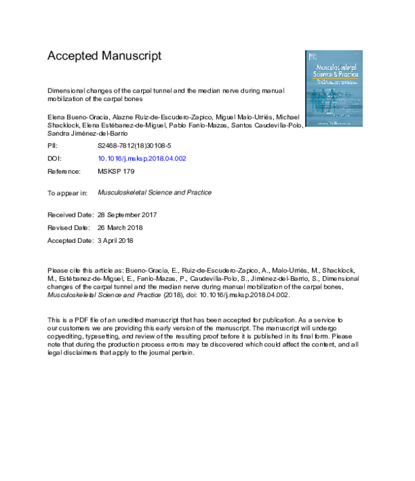 (PDF) Dimensional changes of the carpal tunnel and the median nerve ...