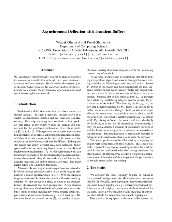 (PDF) Asynchronous deflection with transient buffers