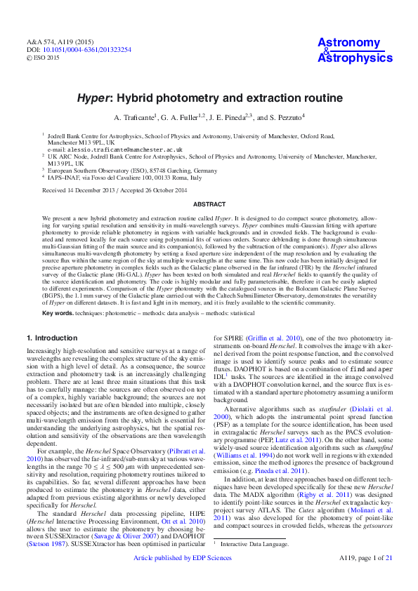 (PDF) Hyper: Hybrid photometry and extraction routine