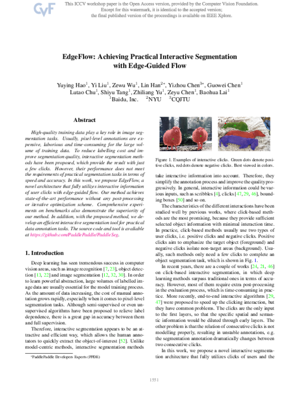 (PDF) EdgeFlow: Achieving Practical Interactive Segmentation with Edge ...
