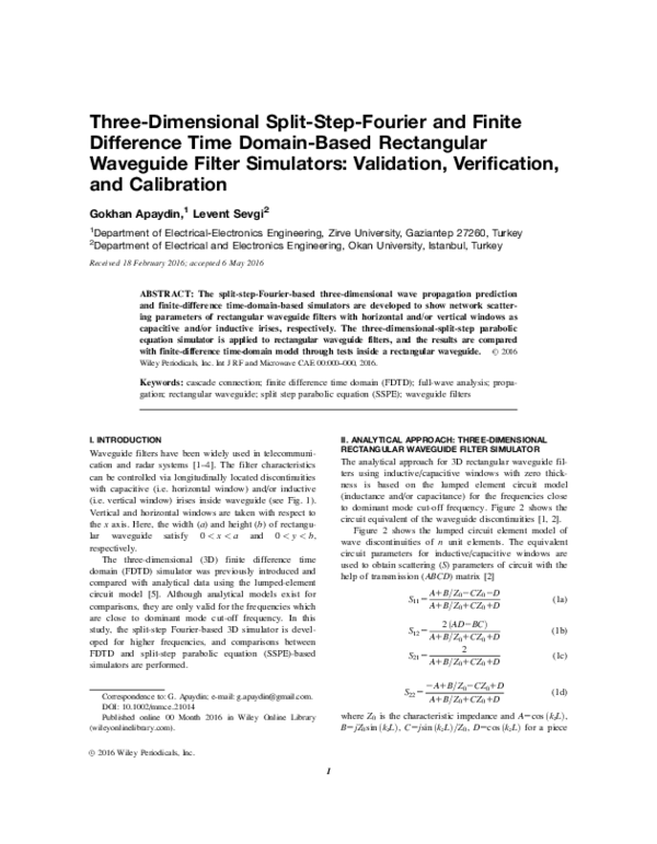 (PDF) Three-dimensional split-step-fourier and finite difference time ...