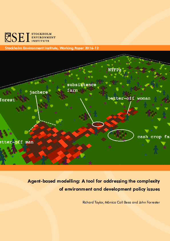 (PDF) Agent-based modelling: A tool for addressing the complexity of environment and development ...