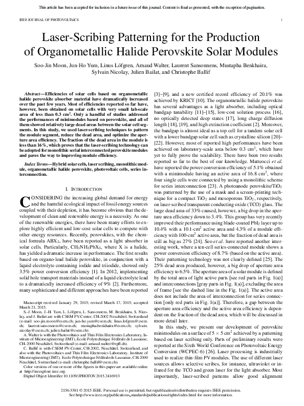 (PDF) Laser-Scribing Patterning for the Production of Organometallic ...