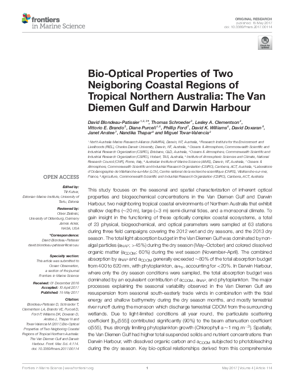 (PDF) Bio-Optical Properties of Two Neigboring Coastal Regions of ...
